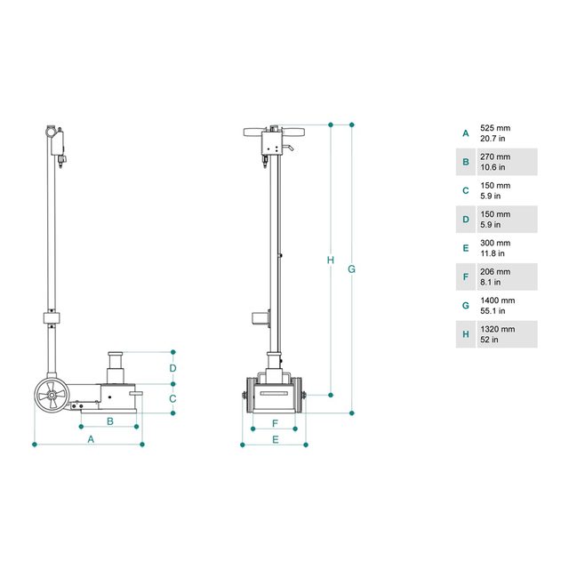 Cattini Jack pneumatique-hydraulique 215N 40-20 t et technique - REMA ...